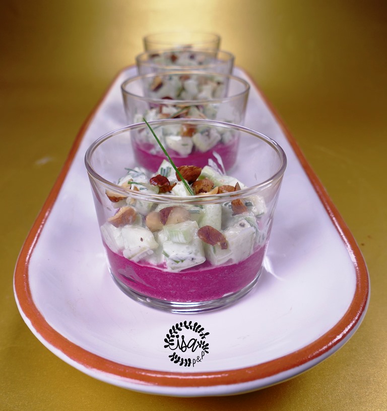 Verrines betterave-concombre au chèvre - Isa popote et papote